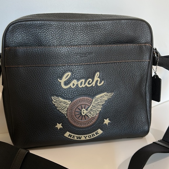 Coach | Bags | Nwt Coach Leather Black Motorcycle Crossbody Bag Easy ...